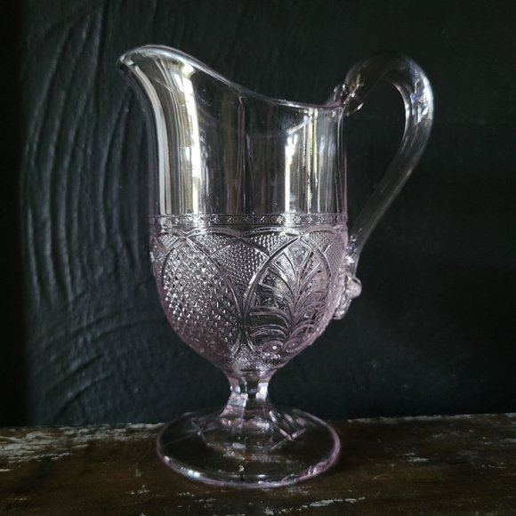 Kitchen | Vintage Eapg Clear Glass 634 Tall Footed Creamer Pitcher ...